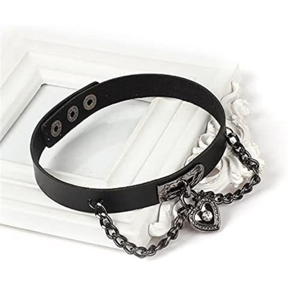 Accessories | Shegirl Gothic Choker Necklace Leather Heart Choker ...
